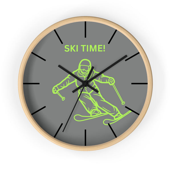 Modern Green Ski Wall Clock – Eco-Friendly Home Decor for Ski Lovers ...